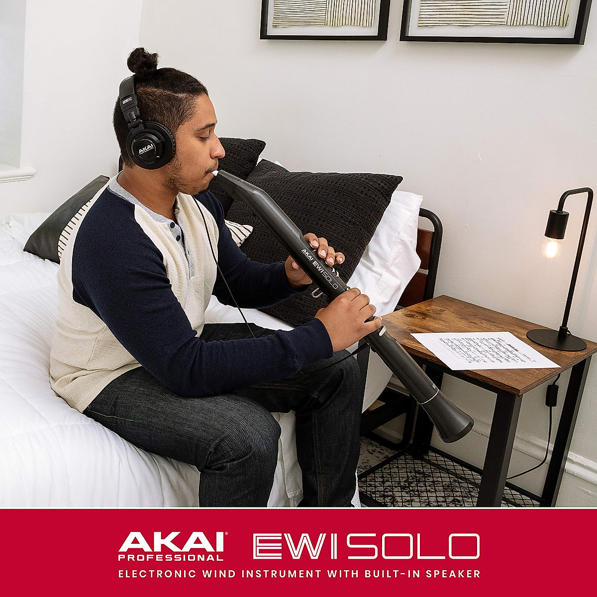 AKAI Professional EWI Solo - Electronic Wind Instrument With Built-in Speaker, Rechargeable Battery, 200 Sounds and USB MIDI Connectivity,Black