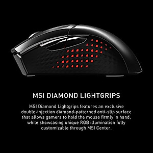 MSI Clutch GM51 Lightweight Wireless Gaming USB RGB Adjustable up to 26000 DPI Desktop Laptop Gaming Mouse (Clutch GM51 Lightweight Wireless)