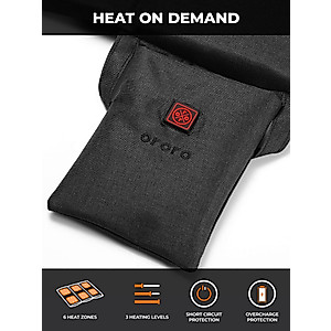 ORORO Heated Seat Cushion with Battery Pack, Foldable USB Heated Seat Cover Pads for Office Chair, Stadium, Camping (Black)