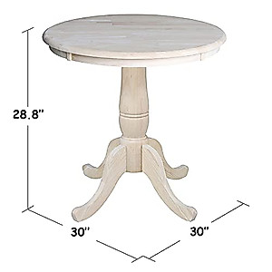 International Concepts Round Top Pedestal Table, 30-Inch