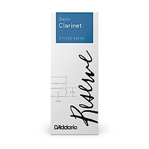 D’Addario Woodwinds Reserve Bass Clarinet Reeds, Strength 3.0, 5-pack