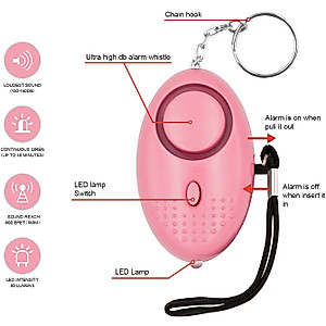 Safe Sound Personal Alarm, 12 Packs 140DB Personal Security Alarm Keychain with LED Lights, Emergency Safety Alarm for Women, Men, Children, Elderly