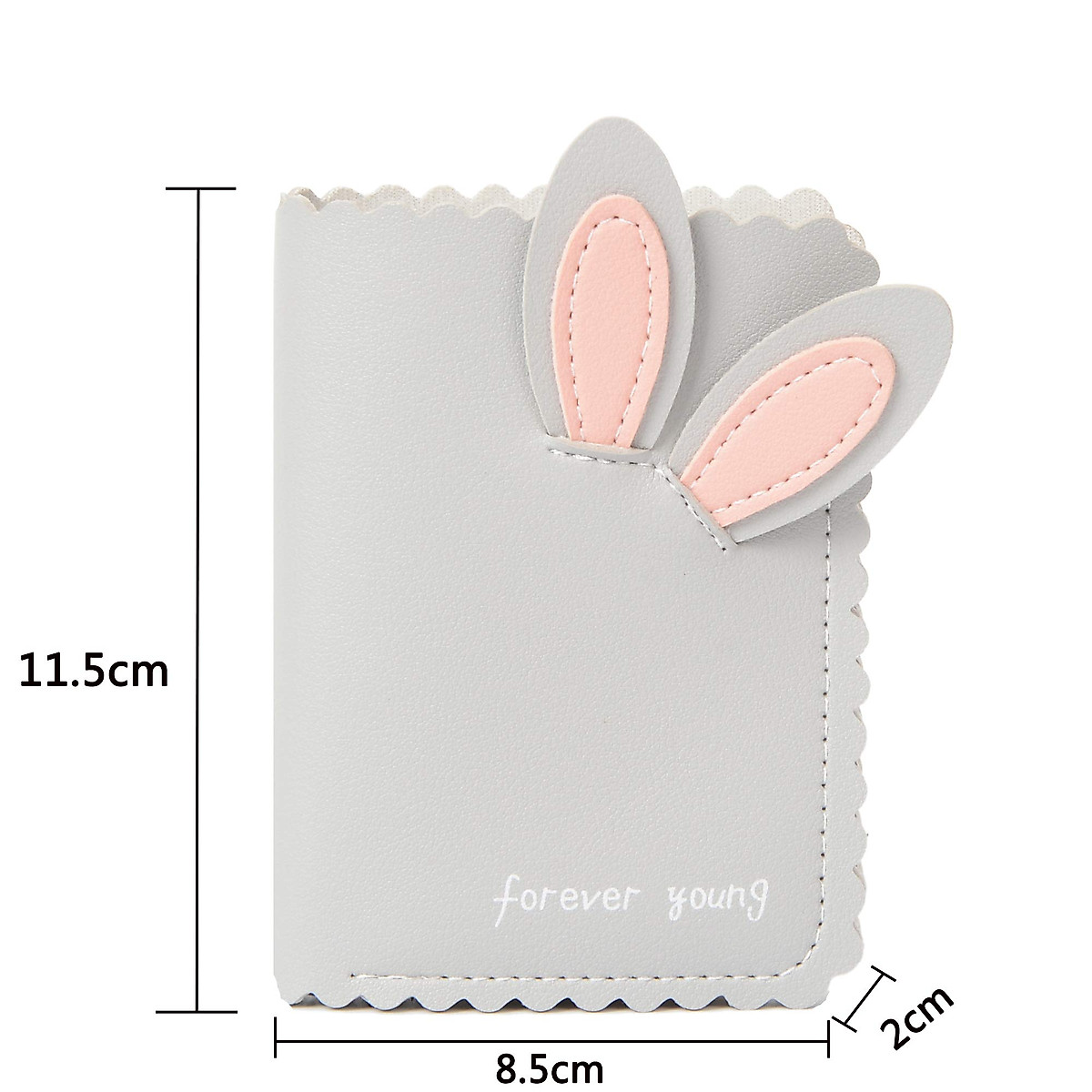 Nawoshow Women Wallet Rabbit Ear Bifold Wallet Card Holder Organizer Small Purse (Grey)