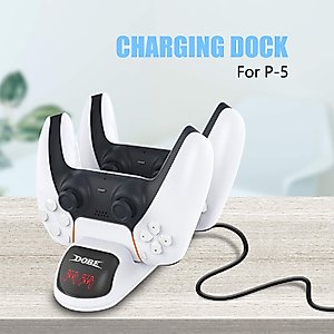 PS5 Controller Charger Station, PS5 DualSense controller charging dock,PS5 controller charger station with Two Type-C adapter