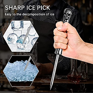 Beer Bottle Opener, Ice Pick with Safety Cover, Pick Tool for Breaking Ice, Non-slip Antiskid Handle for Picnics, Camping, Outdoor Activities, Bar, kitchen, And Restaurant (Black)