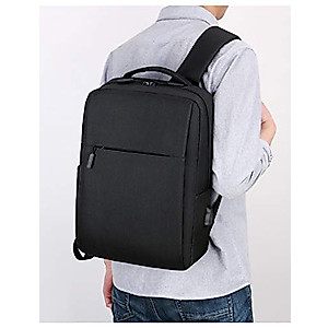Rcuyyl Backpack Laptop bag School Bag Bookbag with Men Women USB Charging&Headphone Port Casual Daypack Outdoor Daypack (Black)