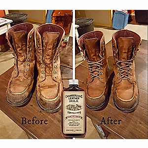 Leather Milk Leather Boot & Shoe Conditioner and Cleaner - No. 6 - All-Natural, Non-Toxic Shoe Care Cream Made in The USA. 2 Sizes. Includes Polishing Applicator Pad!