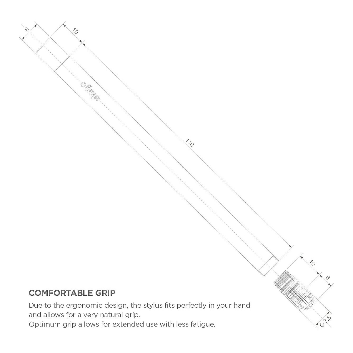 elago Premium Aluminum Stylus Pens for All Touch Screen Tablets/Cell Phones [Slim][Black], Replaceable Tip, Extra Tip Included, Compatible with iPhone, iPad, Galaxy S Series, Galaxy Tab, Kindle Fire