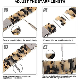 NYENEIL Compatible with Apple Watch Band 38mm 40mm 41mm for iWatch SE Lightweight Resin Wristband Bracelet Strap Series 9 8 7 6 5 4 3 2 1 Mens Womens (Tortoise Stone Flower, 38MM/40MM/41MM)