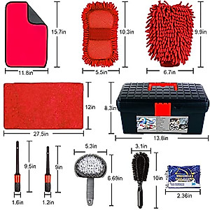 HAIPHAIK Car Wash Kit Car Cleaning Kit - Car Wash Mop Car Wash Cleaning Tools Kit with Car Wash Brush with Long Handle,Microfiber Towels Car Interior Detailing Kit