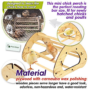 Wooden Chicken Perch for Baby Chick - Chick Roosting Bar with 7 Crossbars - Chick Roost for Brooder - Chicken Roosting Bars - Baby Chick Perch - Baby Chicken Toy