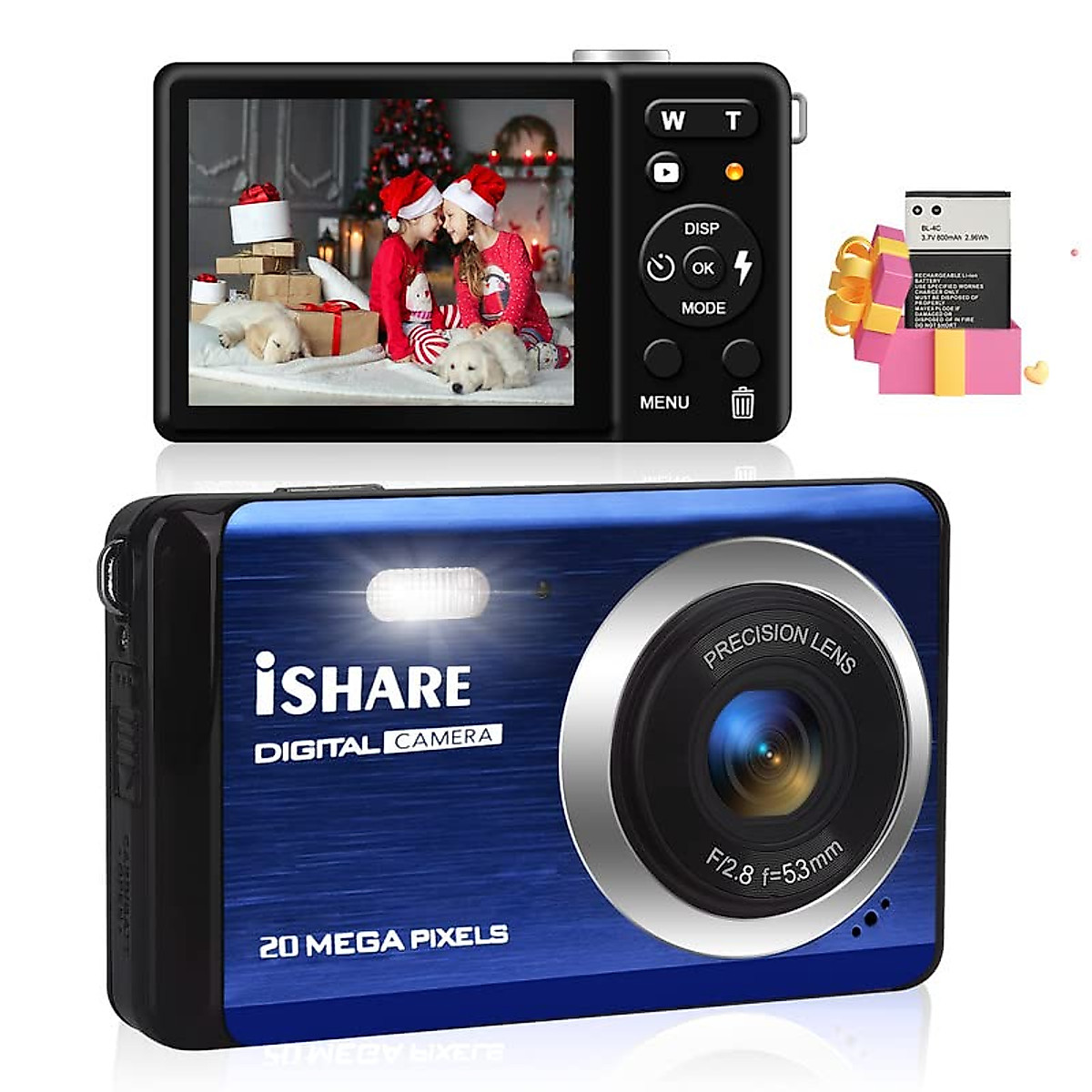 Digital Camera for Teens, 1080P FHD 20MP Mini Video Camera with 2.8 Inch Screen and 8X Digital Zoom, Rechargeable Compact Pocket Point and Shoot Camera for Girls and Boys, Teens, Beginners