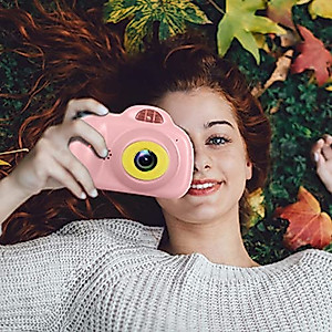 Kids Camera for Girls, 2.4 inch IPS Screen HD 1280P 16x Zoom Children Gift Digital Video Vlogging Cameras,Shake-proof And Fall Proof Game Sports Kids Selfie Camera with 32G SD Memory Card (Pink)