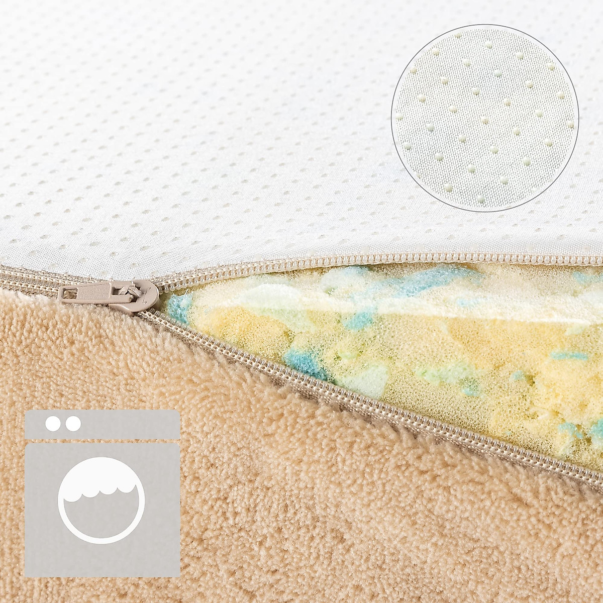 ZINUS Foam 13 Inch 2-Step Step Pet Stairs / Pet Ramp for Cats and Dogs, Extra Small, Beige