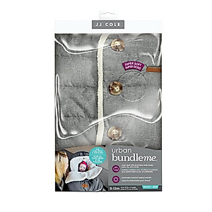 JJ Cole Bundle Me Winter Baby Car Seat Cover and Bunting Bag - Weather Resistant Baby Carrier Cover - Stroller Accessories and Winter Baby Essentials - Heather Gray