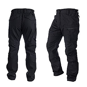 IDOGEAR Tactical Pants Men Trousers Combat Pants Multi-camo Black Casual Hiking Hunting Paintball Pants with Multi-Purpose Pockets (Black, 30W x 31L)
