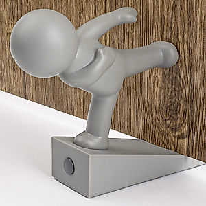 Omoojee Cute Door Stop, Decorative and Sturdy, Decorative Door Stop, Lower Front Wedge Suitable for More Doors, Gray(Patented)