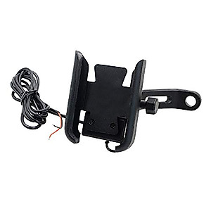 ZJDU Universal Premium Bike Phone Mount for Motorcycle - USB Phone Charger Holder Handlebar/Rear-View Mirror Cellphone Mount,360 Rotation,for 4.0-6.5" Inch Smartphones,Black b