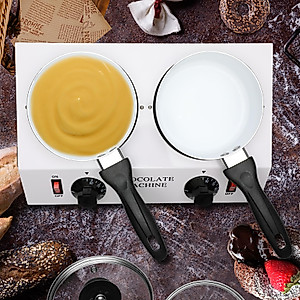 Chocolate Melting Machine Electric Heating Chocolate Tempering Machine Melting Pot Fast and Even Melting Ideal Create for Chocolate,Candy,Butter Making Warming Coffee Milk Wine (Double)