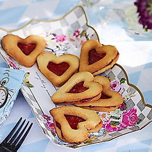 Talking Tables Truly Alice Food Serving Platter 12" x 7.5" a Tea Party Birthday, Multicolor