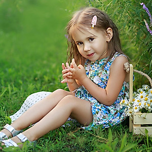 OIIKI 8 PCS Cute Creaseless Hair Accessories: No-Bend Curl Acrylic Barrettes, Metal Hair Clamps for Women and Girls - Pink