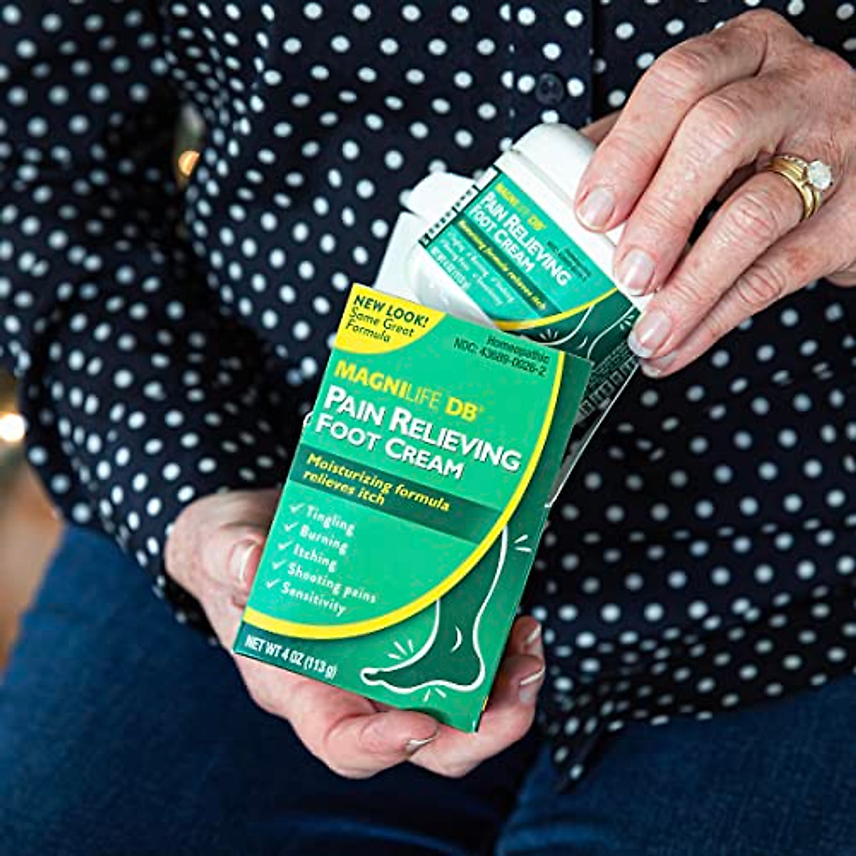 MagniLife DB Foot Cream, Calming Relief for Burning, Tingling, Shooting & Stabbing Foot Sensations - Soothes Dry, Cracked, Itchy, Sensitive Skin (4 oz Jar)