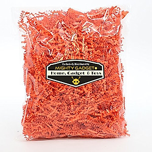 Mighty Gadget (R 1 LB Orange Crinkle Cut Paper Shred Filler for Gift Wrapping & Basket Filling