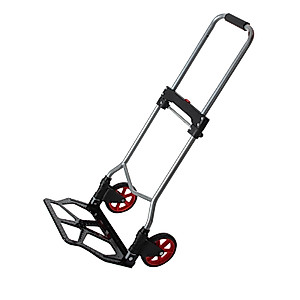 LEADALLWAY 240lbs Capacity Dolly Cart with Rope,Steel Portable Cart Telescoping Handle and Two 6" Nylon+Rubber Wheels