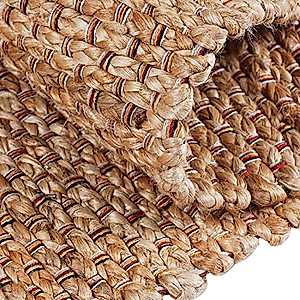 Lush Ambience Lara Premium Jute Area Rug, Jute Rug for Living Room, Bedroom, Farmhouse, Natural Jute Rug 4X6 Ft Braided Rug