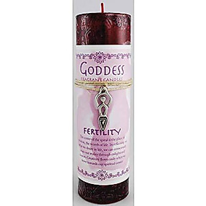 AzureGreen CP16FE Fertility Pillar Candle with Goddess