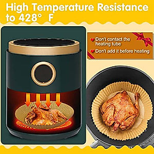 100 Pcs Air Fryer Disposable Paper Liner, Food Grade Air Fryer Liners Round, Non Stick Air Fryer Parchment Paper, 6.3 Inch Baking Paper for 3-5QT Air Fryer