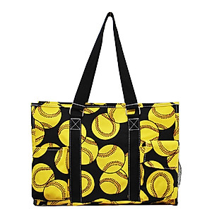 N Gil All Purpose Organizer Medium Utility Tote Bag 2 (Softball Black)