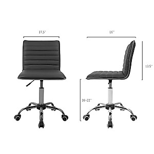 JUMMICO Office Chair Mid Back Task Chair Adjustable Home Computer Executive Desk Chair with 360° Swivel (Black)