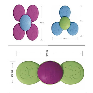 BornCare Fidget Suction whirly Spinners for Baby Toddler Kids, Durable Toys (3 Pack)