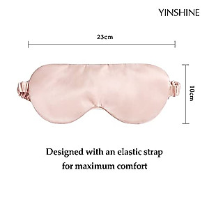 Silk Sleep Mask Set, Silk Hair Scrunchies and Silk Bags for Eye Skin and Sleeping 100% Pure Mulberry Silk 22 Momme Silk with Gift Box(Candy Pink)