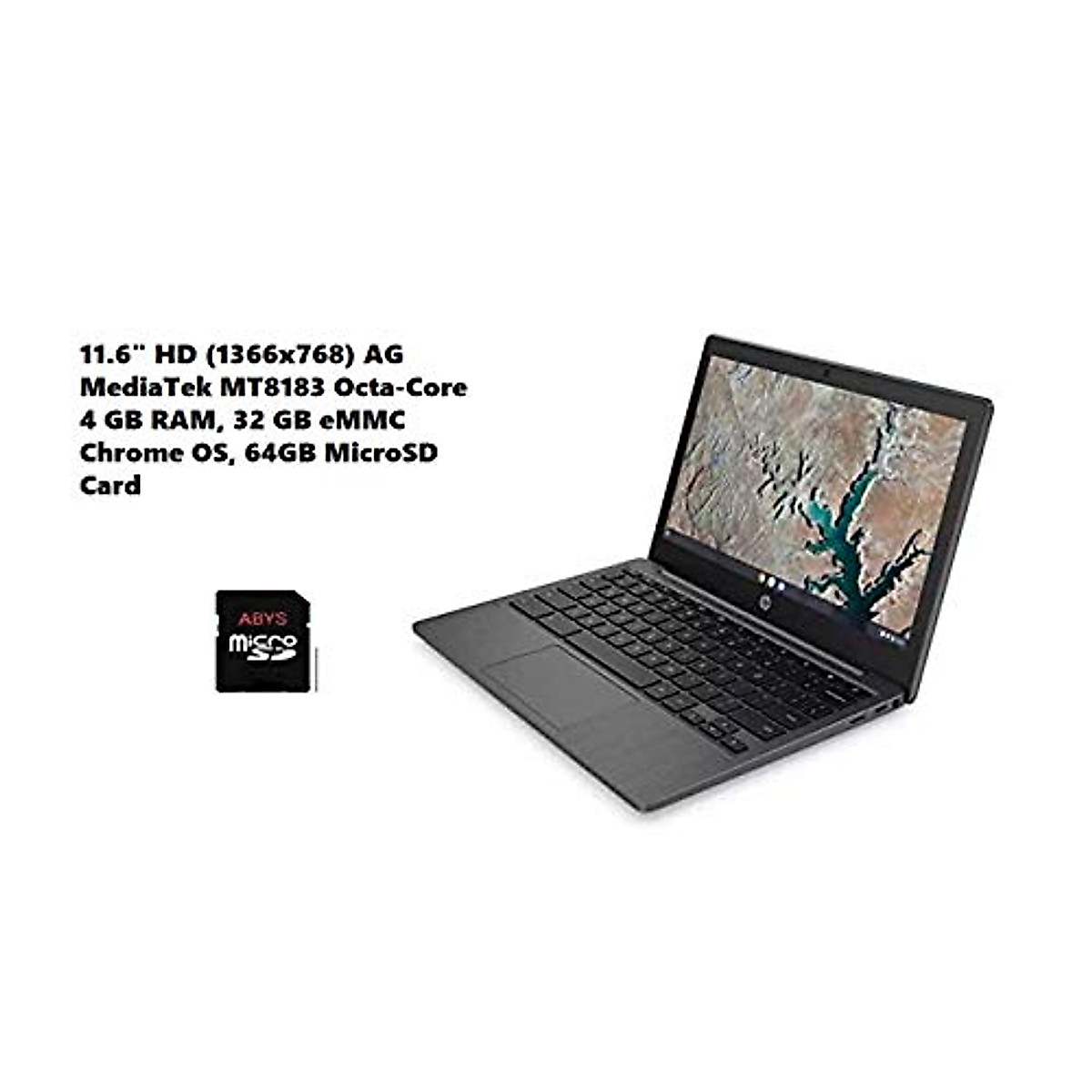HP Chromebook 11-inch HD Laptop, MediaTek MT8183, MediaTek Integrated Graphics, 4 GB RAM, 32 GB eMMC Storage, Chrome OS (Gray)