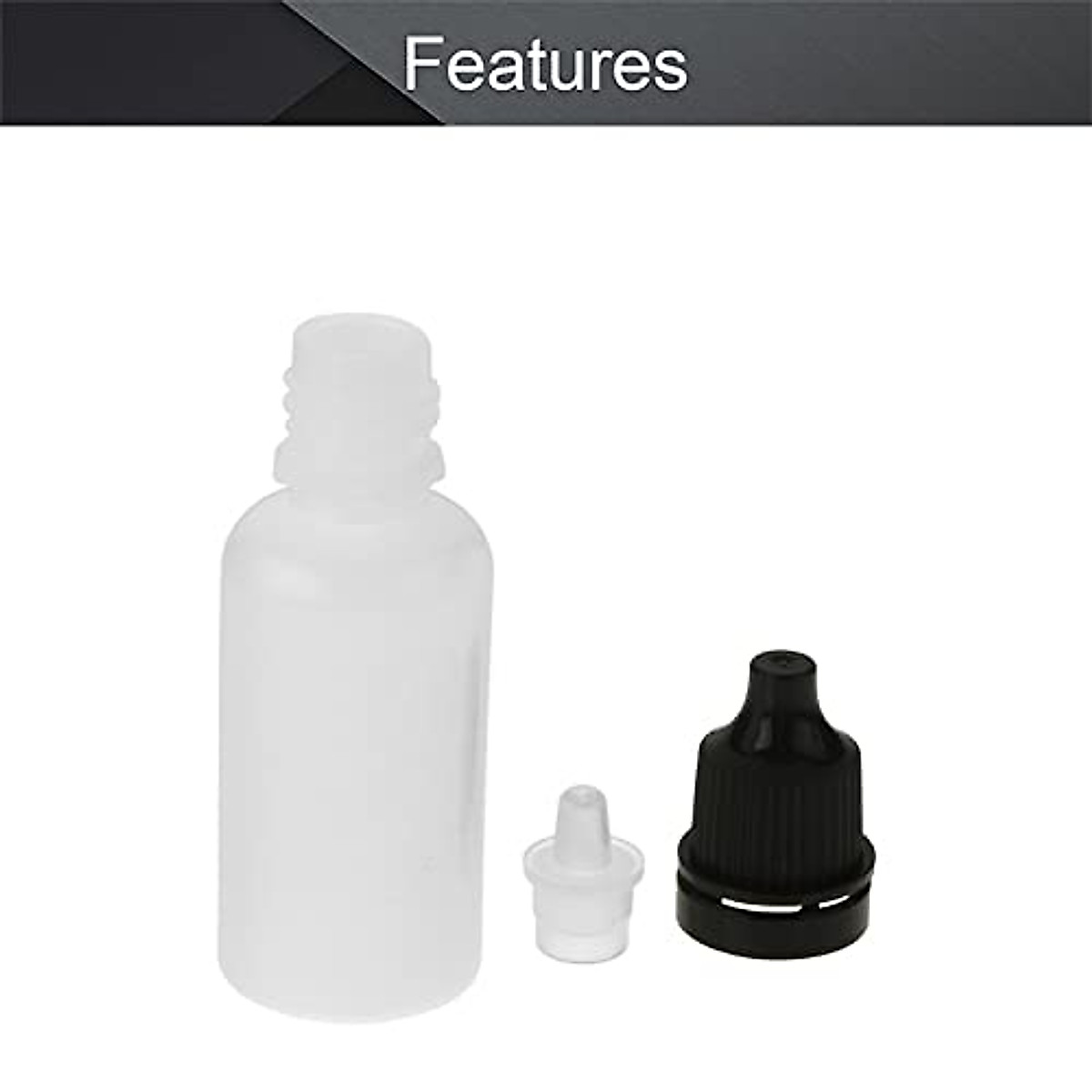 Othmro 0.5oz PE Lab Eye Plastic Dropper Bottles 20pcs, 15ml Squeezable Eye Liquid Dropper Thin Mouth Via of Liquid Sample Seal Storage Bottle with Childproof Black Cap