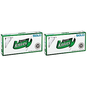 Solo White Heavyweight Knives, 500 Count (2 Pack)