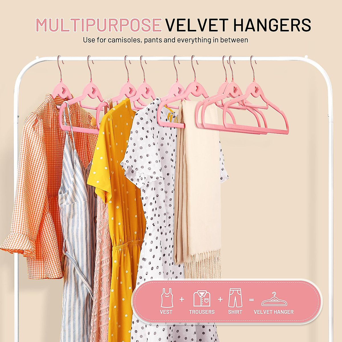Velvet Hangers 30 Pack, STOPKLAS Pink Clothes Hangers Non Slip Felt Hangers with 360° Swivel Hook, Thin Hangers Space Saving, Heavy Duty Closet Hangers for Clothes, Coats, Suits, Dress, Pants