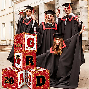 Red and Black 2024 Graduation Decorations, Class of 2024 Balloon Boxes for 2024 Grad Party Supplies So Proud of You Indoor/Outdoor Congrats Grad Home Door Décor