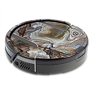 MightySkins Skin Compatible with Shark Ion Robot R85 Vacuum Minimal Cover - Brown Marble | Protective, Durable, and Unique Vinyl wrap Cover | Easy to Apply, Remove | Made in The USA