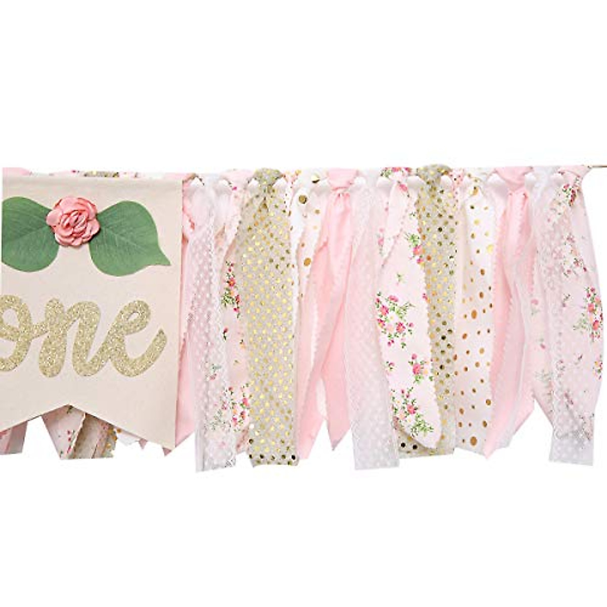 High Chair Banner for 1st Birthday - First Birthday Decorations for Photo Booth Props, Birthday Souvenir and Gifts for Kids,One Birthday Decorations for Baby (Baby Girl)