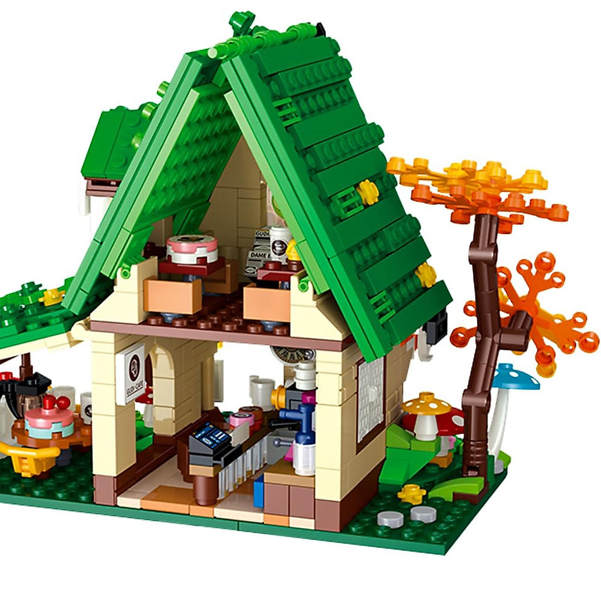 Mesiondy Fairy Tale Coffee Shop House MOC Building Set, Fantasy Shop City Street Building Blocks ，Gift for Girls 6-12(546 Pcs)