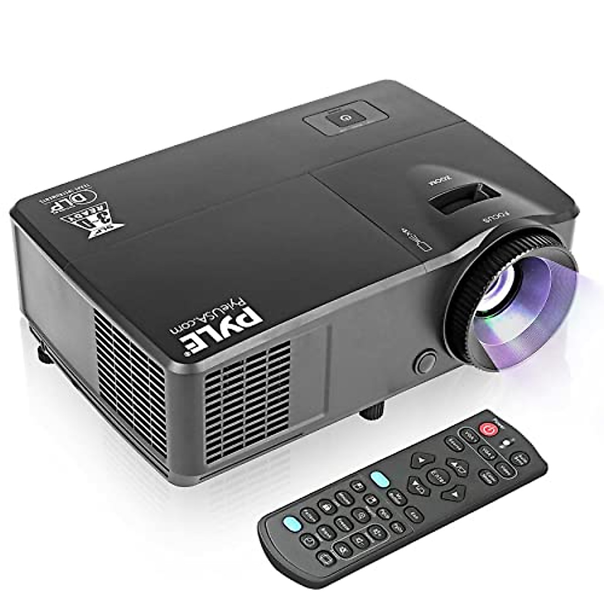 Pyle Full HD DLP 1080P 3000 Lumens Projector Home Theater High Performance Ceiling Mountable, System & Keystone Adjustment for TV, Laptop & Business Office Presentation-(PRJLEDLP205)
