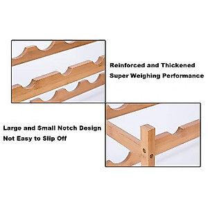 kework 8 Bottles Wine Rack, 2 Tier Nature Bamboo Wine Display Rack, Tabletop Wine Rack, Desktop Countertop Free Standing Wine Storage Shelf (8-Bottle)