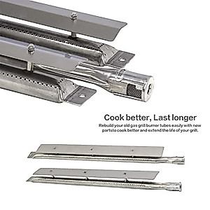Zemibi Stainless Steel Burner Tube Replacement for Viking 316-911, VGBQ 30 in T Series, VGBQ 41 in T Series, VGBQ 53 in T Series, VGBQ030-2T, VGBQ300-2RT/E and Other Gas Grill Parts, SA548A (1-Pack) + SA538A (2-Pack)