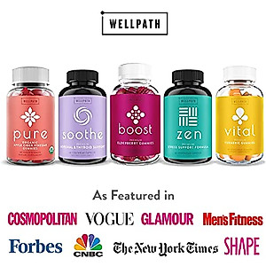 WellPath Vital Turmeric Gummies + Ginger - Joint Support Curcumin Supplement, Turmeric Curcumin C3 Complex, Tasty Alternative to Capsules, Turmeric & Ginger Root, Tropical Flavor Chews, Vegan, 60 Ct