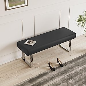 jiexi Bedroom Bench Bed end upholstered Bench Indoor Corner Small Bench Kitchen Bench with Metal Legs,for entryway Dining Room and Living Room Window,Plant Bench,Footstool