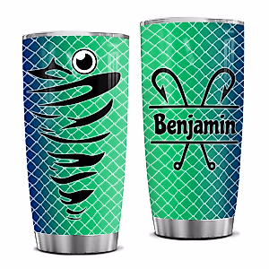 wowcugi Personalized Fishing Tumbler - Stainless Steel 20 Oz & 30 Oz Travel Cup Gift for Men, Women, Fishermen & Lovers - Perfect for Dad, Mom, Husband, Wife, Birthday & Christmas