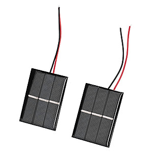 Mini Solar Panels, 2 Pcs Solar Panel Module Polysilicon Micro Mini Glue Power Solar Cells 43x55mm 0.4W 1.5V